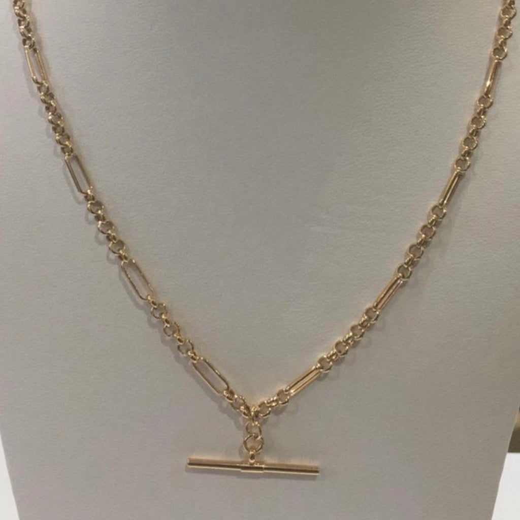 Triple Link Fob Necklace in 9kt Yellow Gold (45cm x 2,4mm) – Vixen The ...